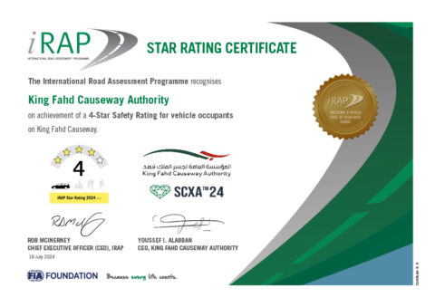 King Fahd Causeway achieves 4-star safety certification - iRAP